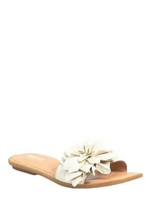 BØRN Hibiscus Slide Sandal - Cream Leather
