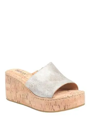 BØRN Shilo Platform Wedge Sandal - Light Gold Metallic