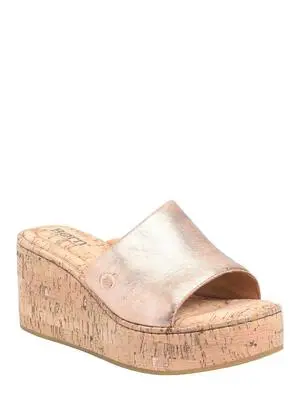BØRN Børn Shilo Platform Wedge Sandal Rose Gold Metallic