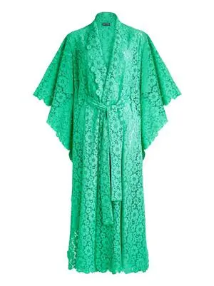 Vilebrequin Guipure Kimono Flowers Lace Kim Kiyomi - Green