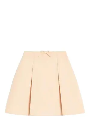 Valentino Garavani Valentino Crepe Couture Short Skirt With Ruffle Detail Birch