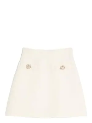 Valentino Garavani Crepe Couture Short Skirt With Ruffle Detail - Ivory