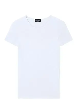 Giorgio Armani Links-stitch Viscose Short-sleeved Jumper - White
