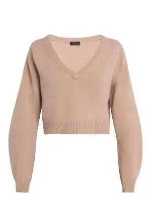 Lapointe V-neck Cropped Sweater - Oat