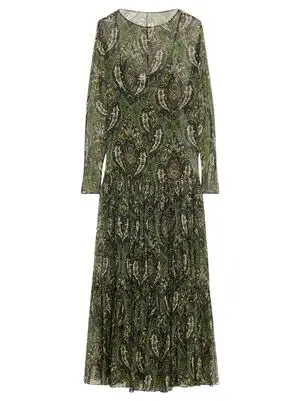 Saint Laurent Paisley Print Gown - Vert Multico