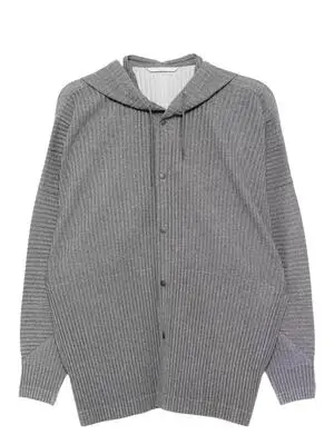 Issey Miyake Pleated Hooded Jacket - Grey