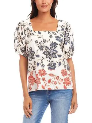 Karen Kane Puff Sleeve Top - Print