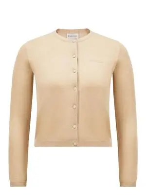 moncler-Embroidered Logo Cardigan