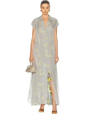 Acne Studios Dranee Maxi Dress - Yellow & Grey