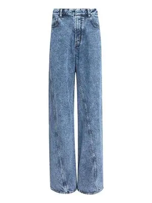 Alaïa Twisted Wide Leg Jeans - Bleu Neige