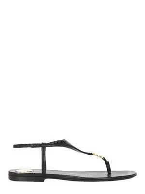 Saint Laurent Saint Laurent Cassandra Flat Sandal Nero