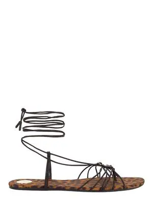 Saint Laurent Babylone Flat Sandal - Harris Eagle Brown