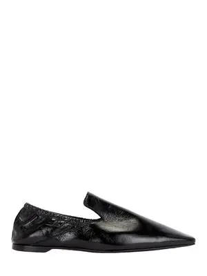 TOTEME Elastic Back Leather Loafer - Black