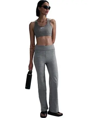 Nike Dri-fit High-waisted Fold-over Pants - Grey