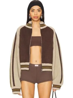 JADED LONDON Knitted Bomber - Brown
