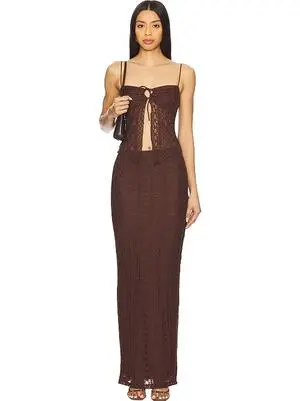 MORE TO COME Lali Maxi Skirt Set - Brown