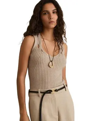 REISS Alethia Twist Strap Knit Vest - Neutral