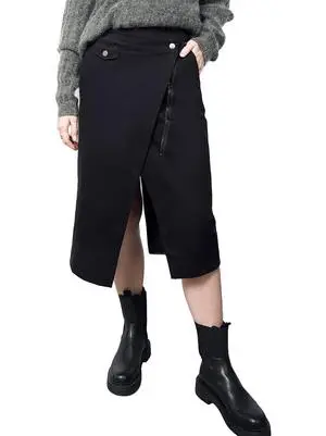 WILDFANG Essential Utility Wrap Skirt - Black