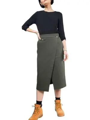 WILDFANG Essential Utility Wrap Skirt - Spruce