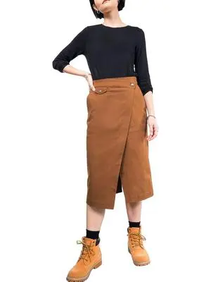 WILDFANG WILDFANG Essential Utility Wrap Skirt Walnut