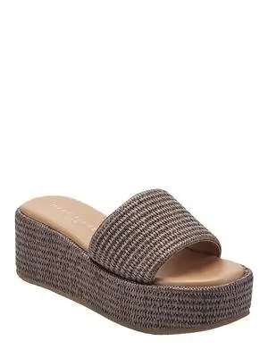 MARC FISHER LTD. Daylin Platform Sandals - Medium Brown