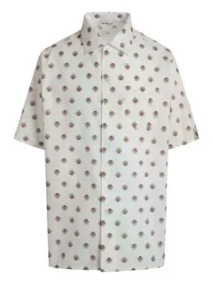 Bally All-over Crest Print Bowling Shirt - White