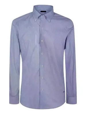 FAY Logo-embroidered Shirt - Blue
