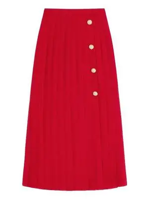 Valentino Garavani Georgette Midi Skirt With Jewel Buttons - Paris