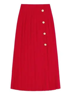 Valentino Garavani Georgette Midi Skirt With Jewel Buttons - Paris