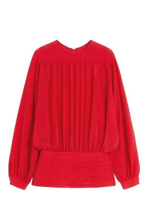 Valentino Garavani Valentino Light Georgette Top With Wide Sleeves Paris