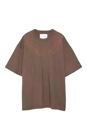YOSHIOKUBO Cord Leaf T-shirt - Brown