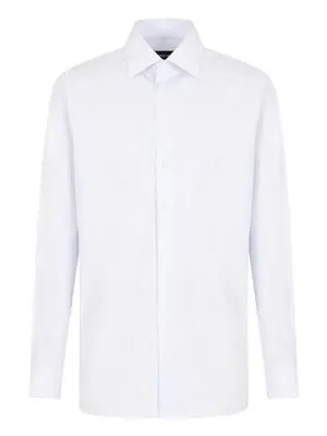 Giorgio Armani Regular-fit Shirt In Luxury Striped Cotton - Blue