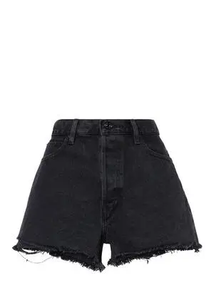 FRAME Frayed Denim Shorts - Black