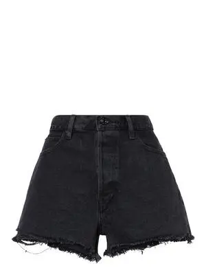 FRAME Frame Frayed Denim Shorts Black