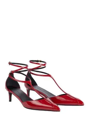 Khaite Mia 45 Patent Leather Pumps - Red