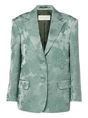 Dries Van Noten Linen-blend Jacquard Blazer - Blue