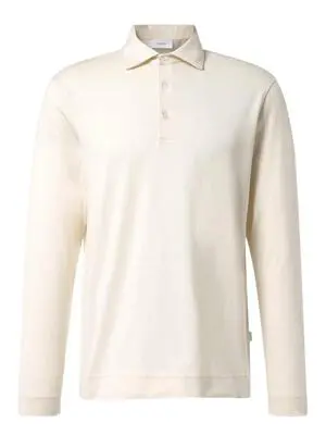 LARDINI Cotton And Silk Polo Sweater - Beige