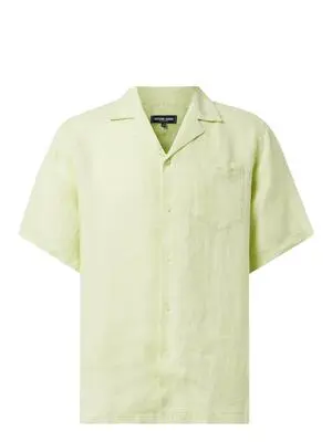 Frescobol Carioca Angelo Linen Bowling Shirt - Green