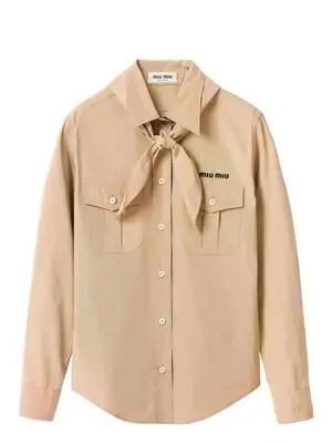 Miu Miu Neckerchief Shirt - Neutrals