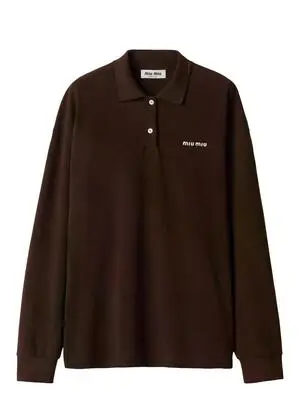 Miu Miu Cotton Piqué Polo Shirt - Brown