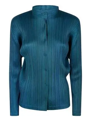 Issey Miyake Pleated Blouse - Blue