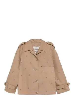 GOLDEN GOOSE Sequin-embellished Cropped Trench Coat - Brown