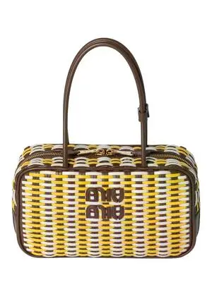 Miu Miu Beau Woven Tote - Brown