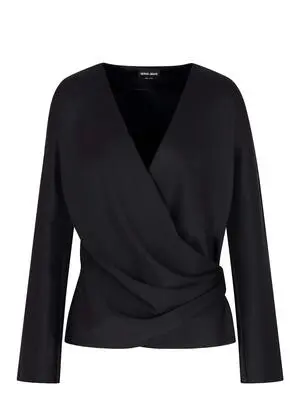 GIORGIO ARMANI Long-Sleeved Double Silk Satin Shirt