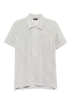 TOM FORD Towelling Polo Shirt - Grey
