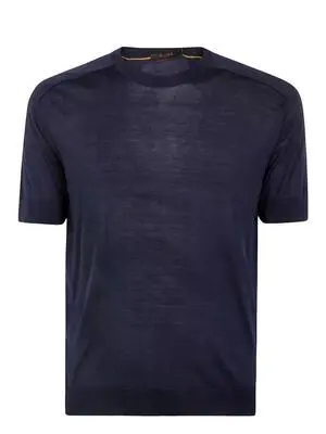 MOORER Silk T-shirt - Blue