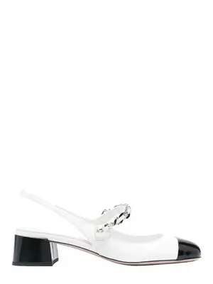 Miu Miu 35mm Leather Pumps - White