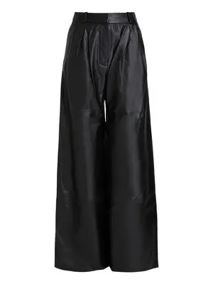 Zimmermann Leather Wide-leg Trousers - Black
