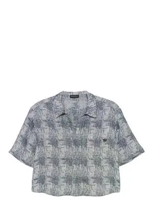 Emporio Armani Patterned Jacquard Shirt - White