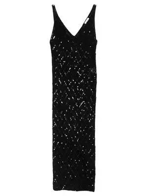 P.a.r.o.s.h Semi-sheer Maxi Dress - Black